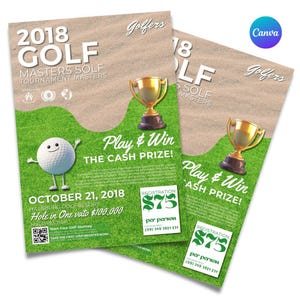 Golf Tournament Flyer Template, Golf Flyer Template CANVA - Etsy