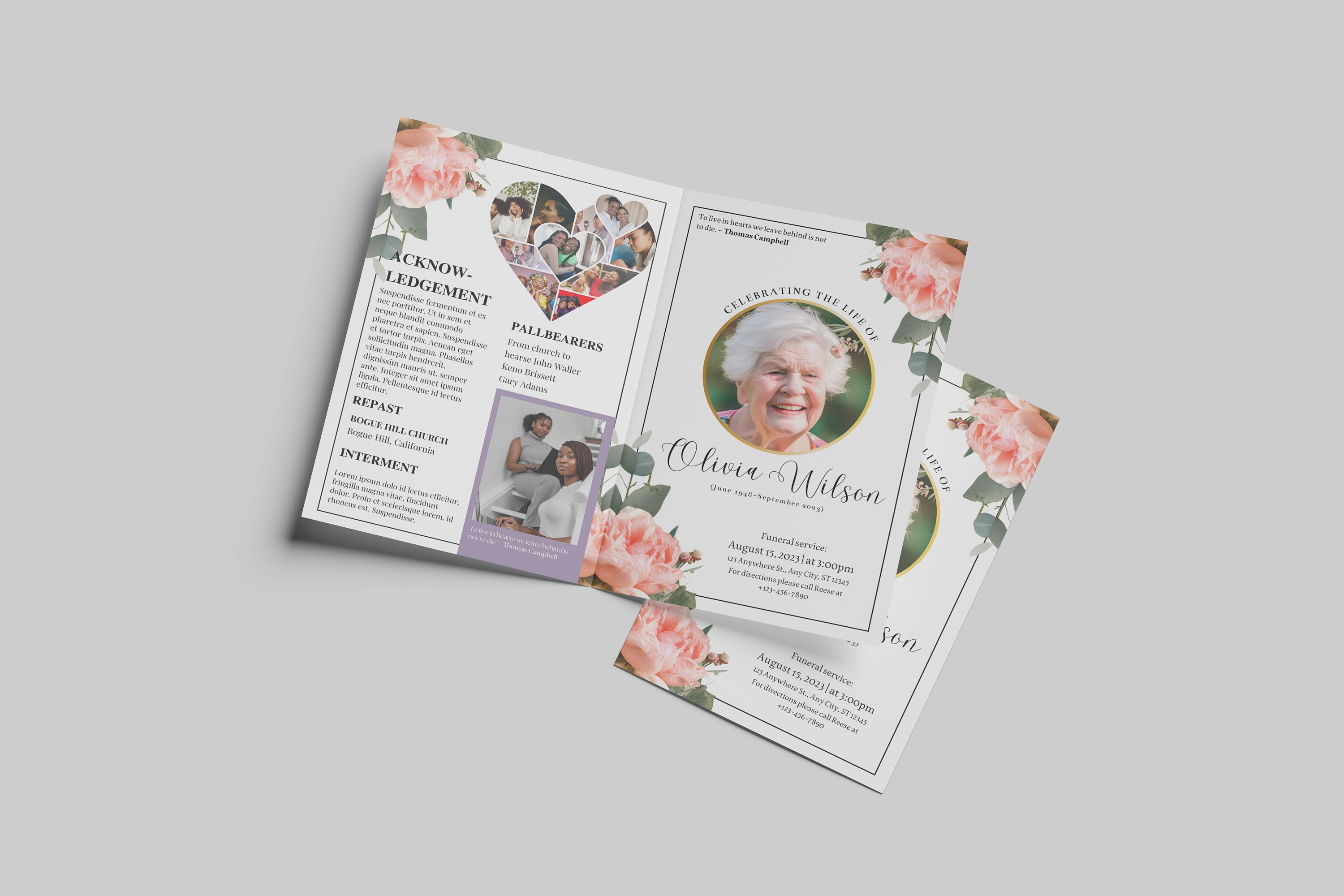 Editable Canva Funeral Program Template, Canva Funeral Template ...