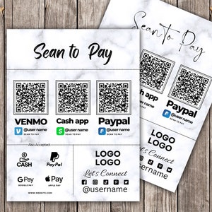 Editable Scan to Pay Template, Printable Scan to Pay Sign, QR Code Sign ...
