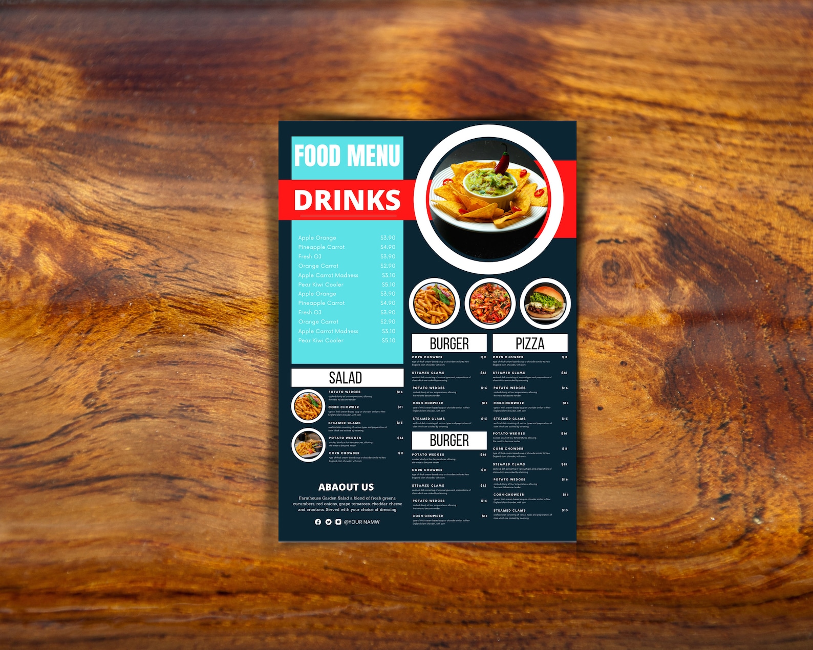Canva Editable Food Menu Template, Food Menu Template, Food Menu ...