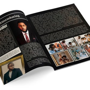 Modern Black Funeral Program Canva Template 17"x11" Booklet (8 Pages ...
