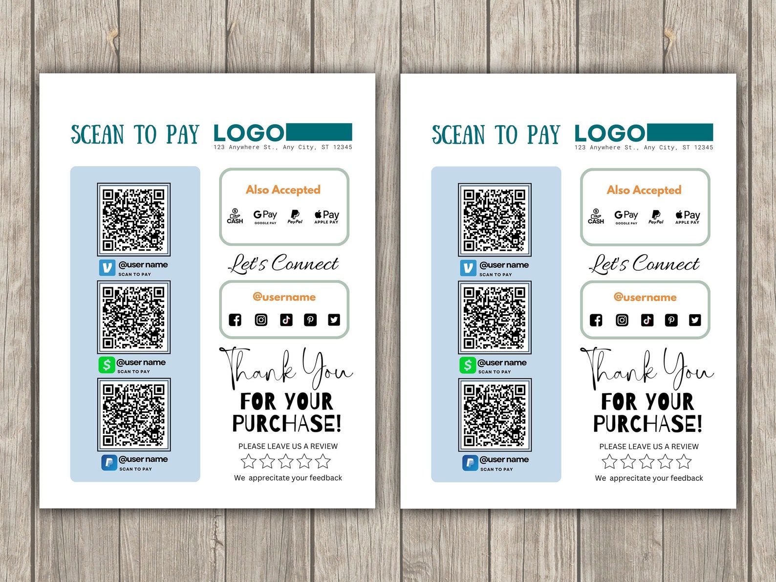 QR Code Scan to Pay Template, Payment Sign Template, Scan to Pay Sign ...