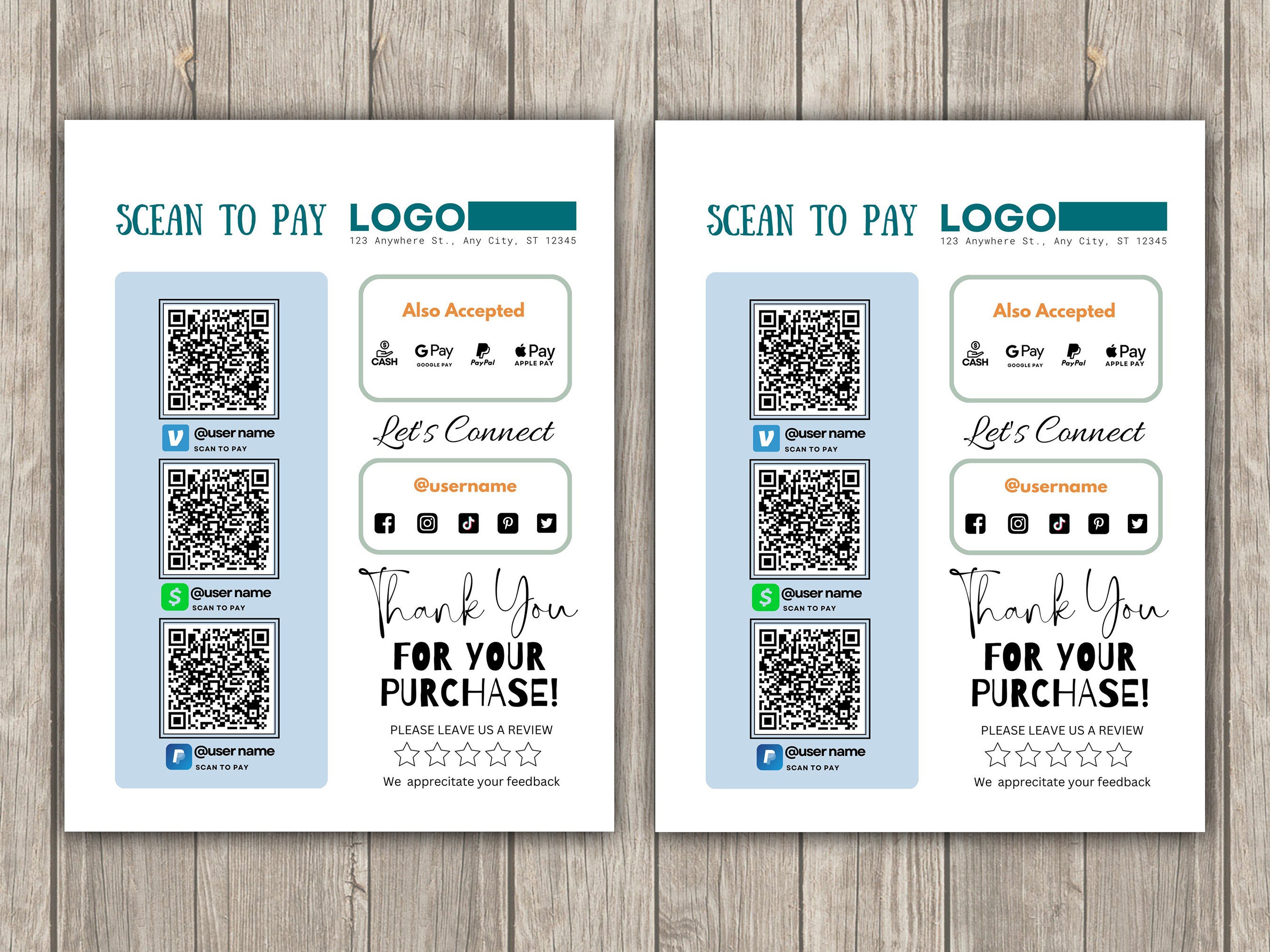 QR Code Scan to Pay Template, Payment Sign Template, Scan to Pay Sign ...
