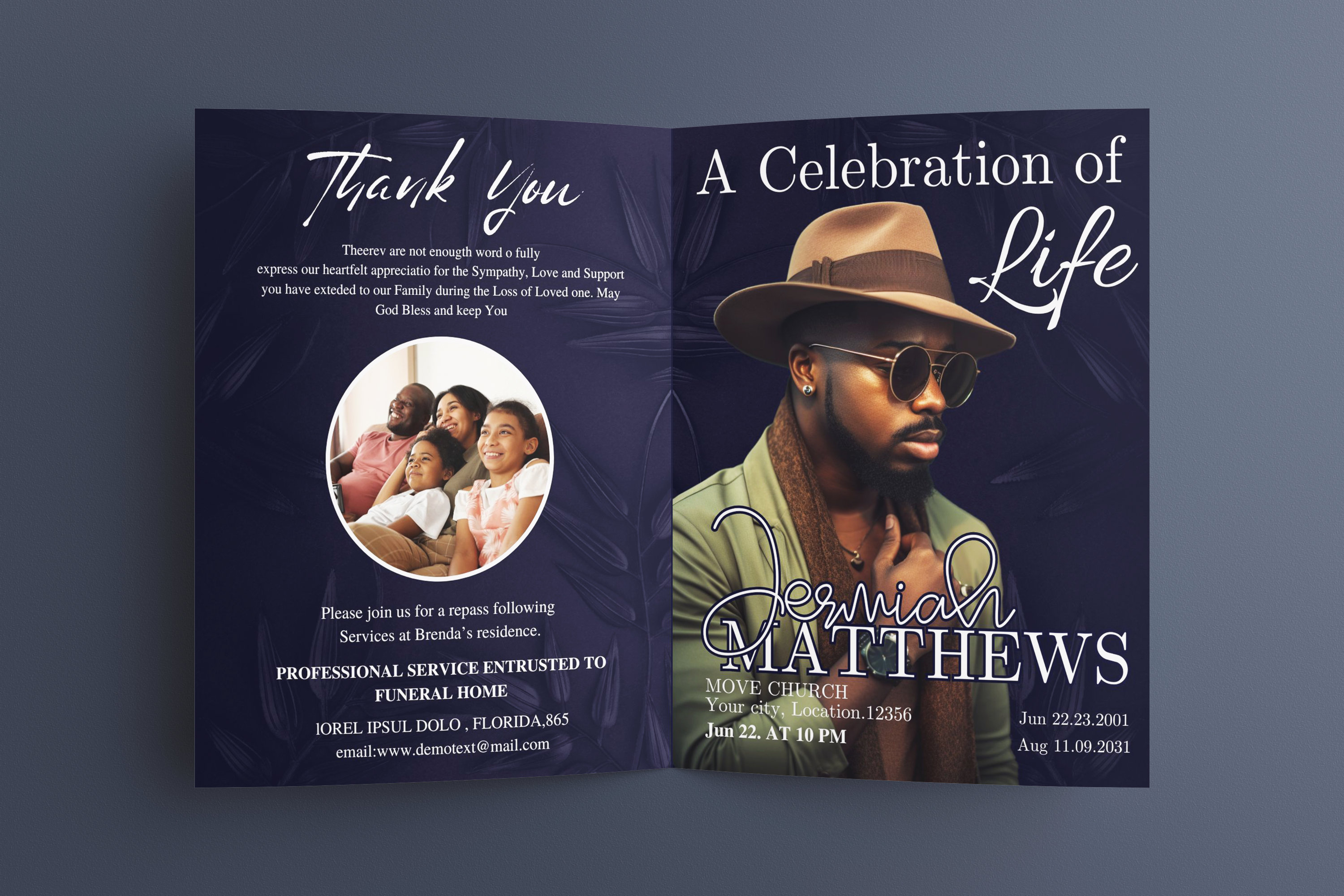 Funeral Memorial Booklet (8 Pages) |elegant Style Funeral Program | in ...