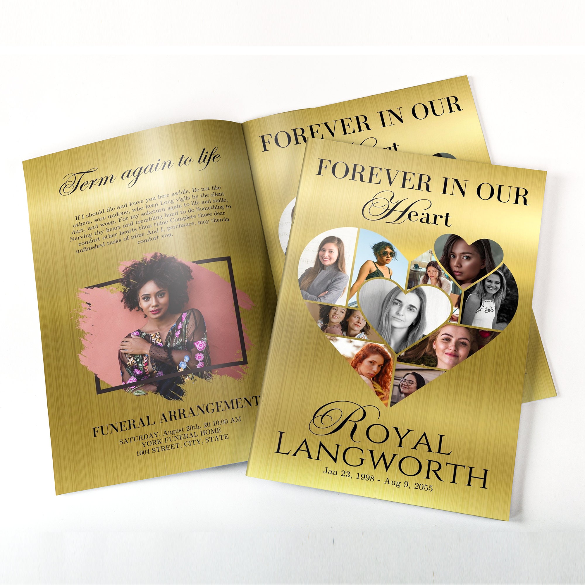 Canva Funeral Template Printable Funeral in Loving Memory. Order of ...