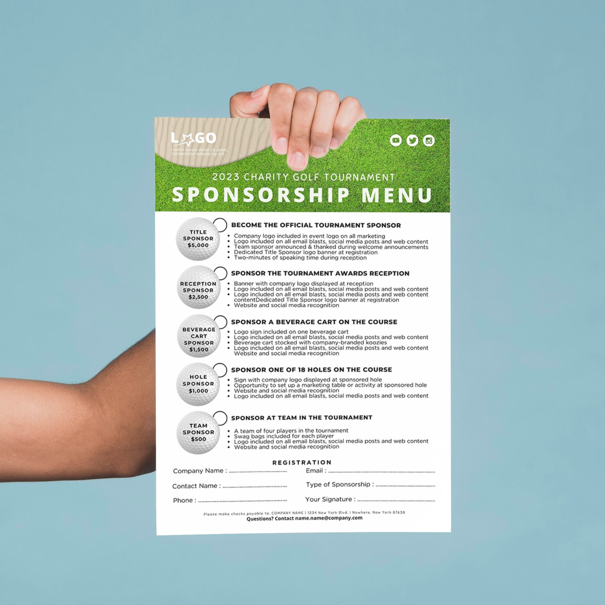 Golf Tournament Sponsorship Flyer, Golf Tournament Player Registration ...