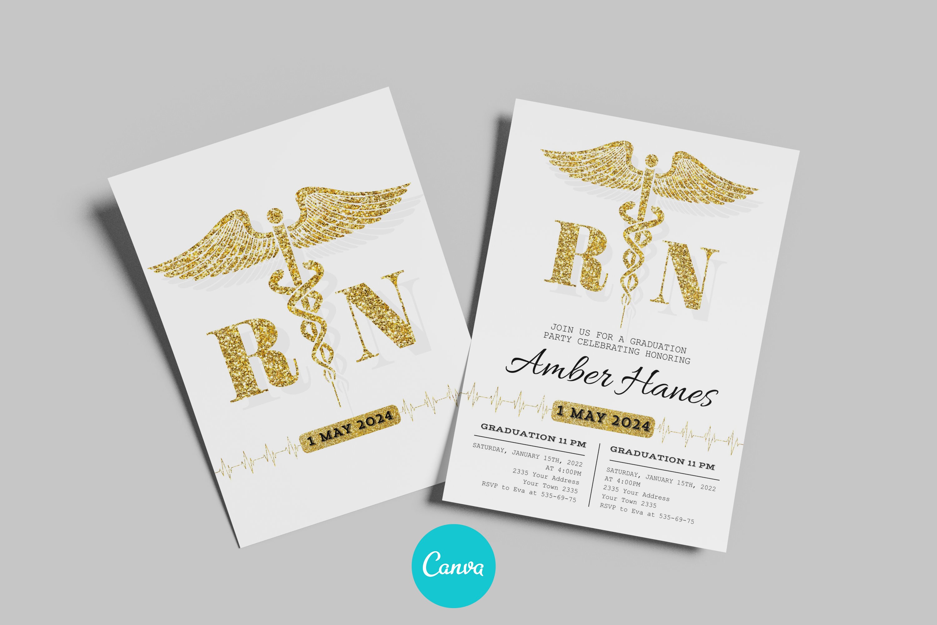 Nurse Graduation Party Invitation | Rn Graduation Invitation | Nursing ...