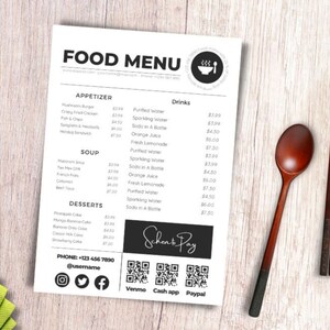 Food Menu Sign Template, Food Menu Template Boho, Food Menu Template ...