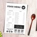 Food Menu Sign Template, Food Menu Template Boho, Food Menu Template ...