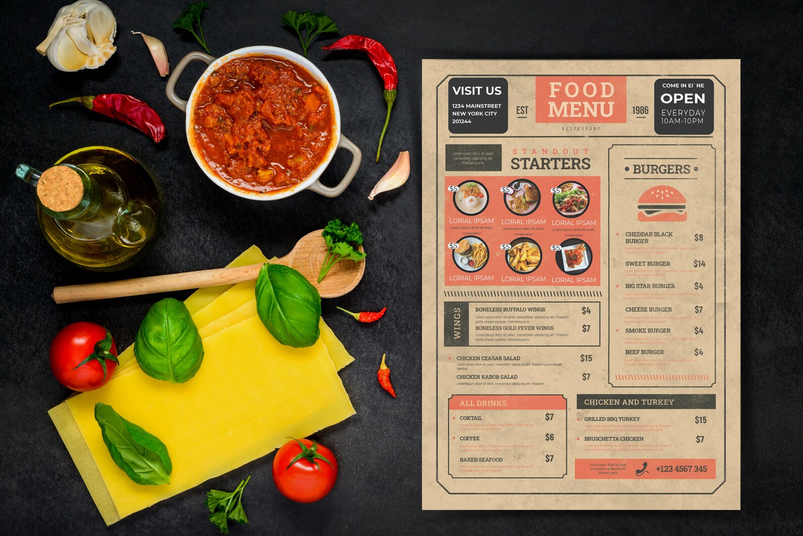 Vintage Food Menu Template,food Menu,food Menu Template,restaurant Menu ...