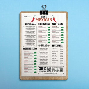Editable Mexican Food Menu Template, Mexican Menu Card, Printable ...