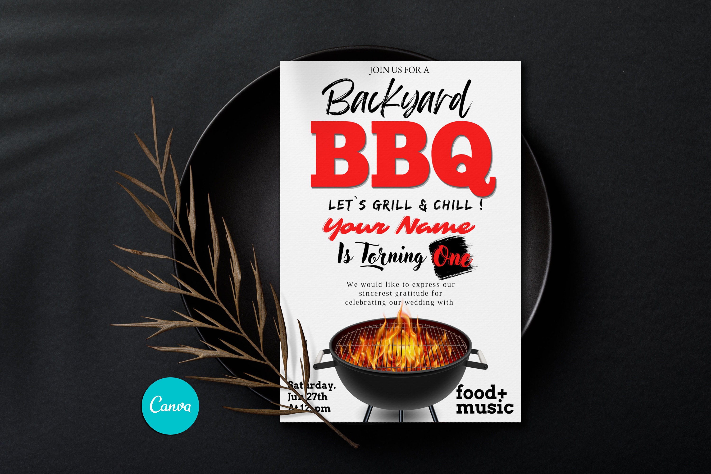 Editable BBQ Invitation Flyer Template, BBQ Birthday, BBQ Party ...