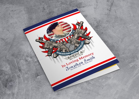 Funeral Template for Military Military Obituary Template | Etsy