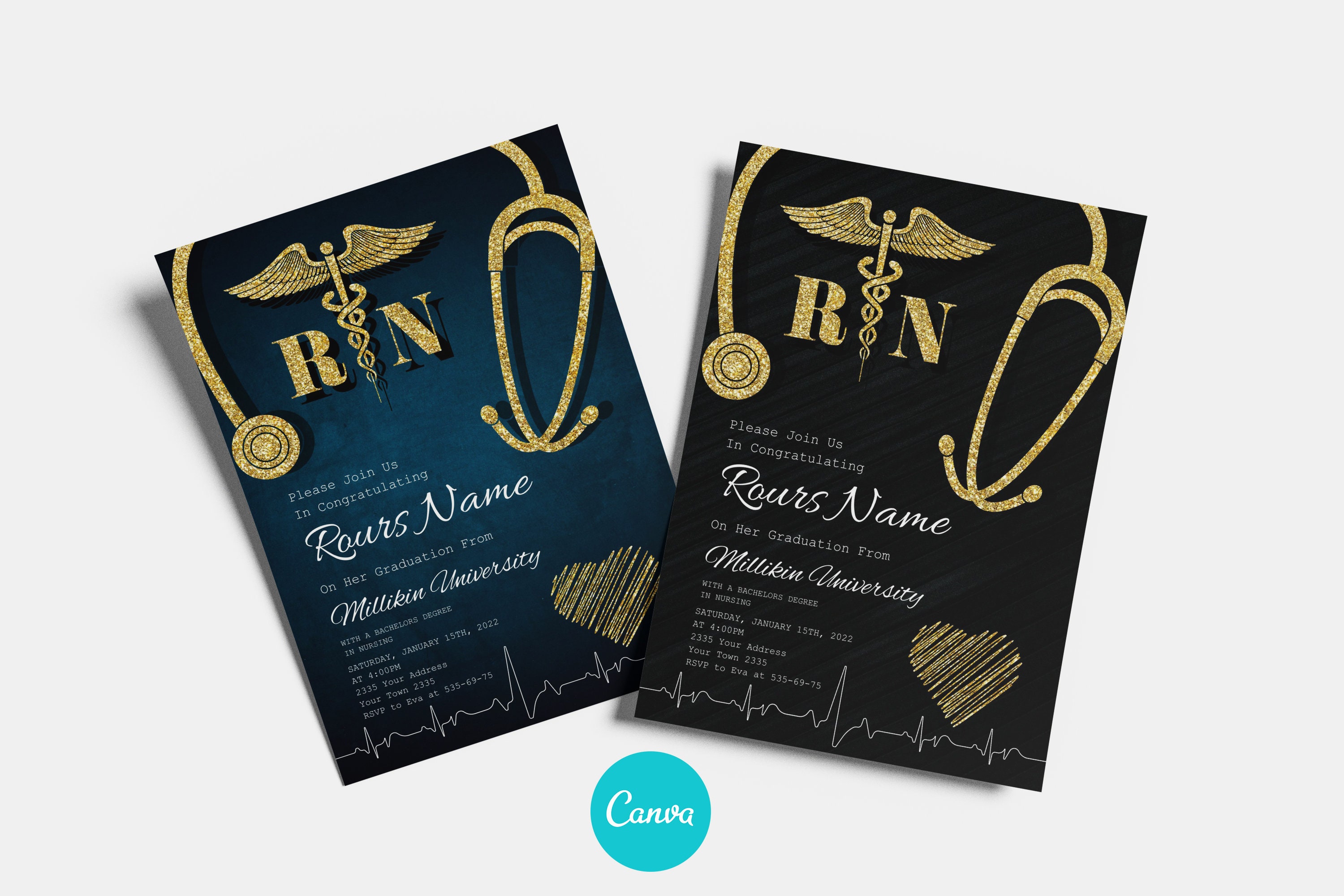 Nurse Graduation Invitation | Printable Rn Invitation | Nursing Grad ...