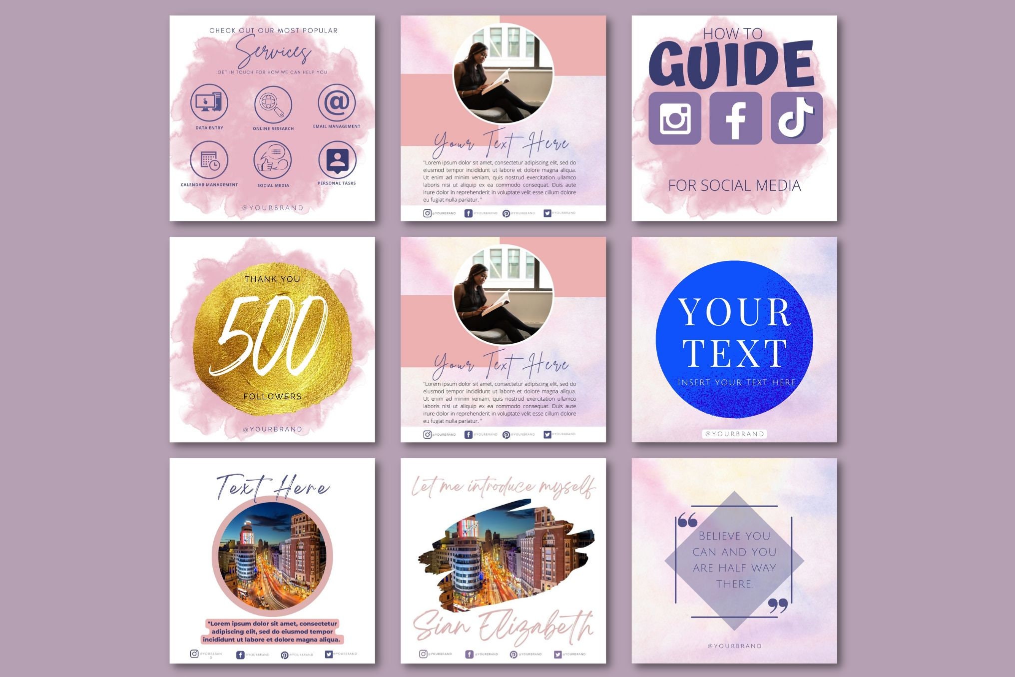 Virtual Assistant Instagram Template Social Media Templates - Etsy