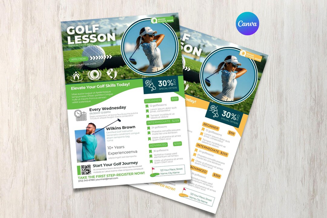 Golf Tournament Flyer Template, Golf Flyer Template CANVA, Golf Event ...