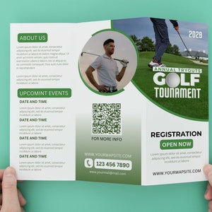 Golf Tournament Brochure Template Canva, Printable Golf Tournament ...