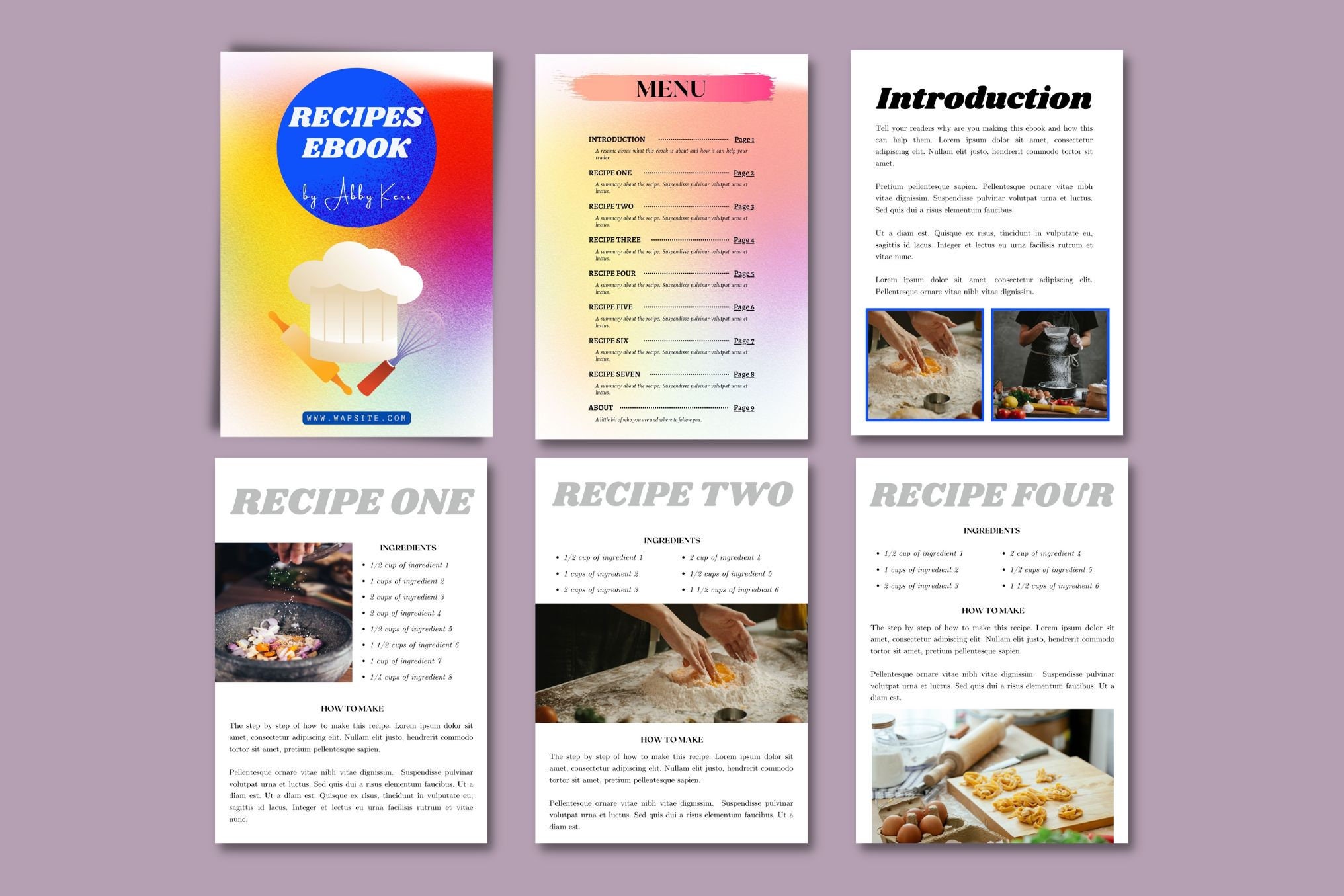 Editable Cookbook and Recipe Template Canva, Cookbook Template ...
