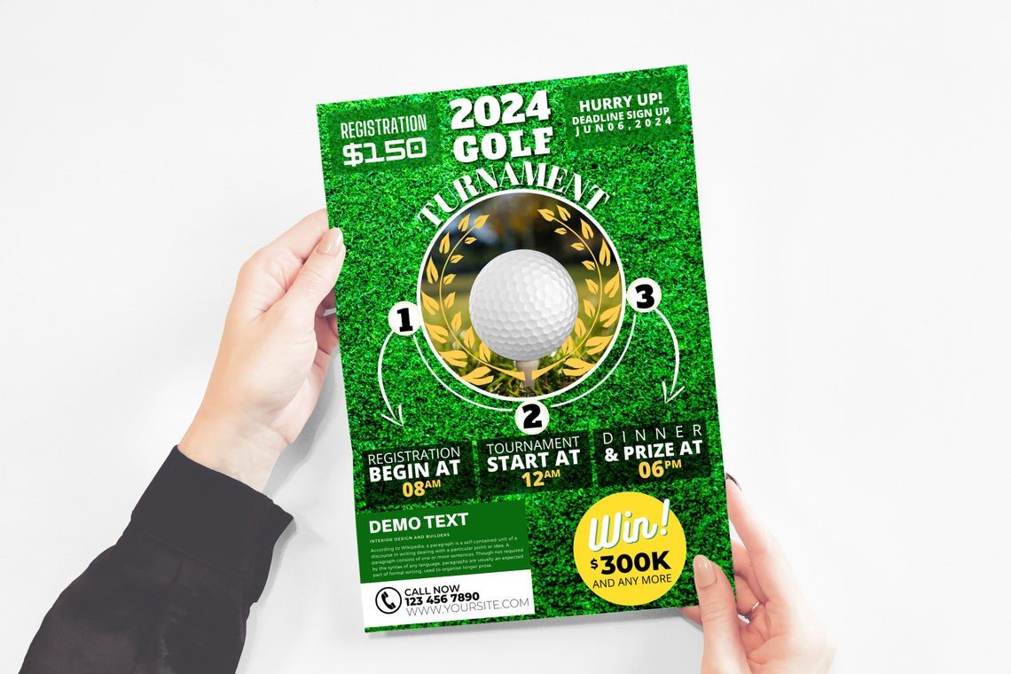Printable Golf Tournament Fundraiser Flyer CANVA Template, Editable ...