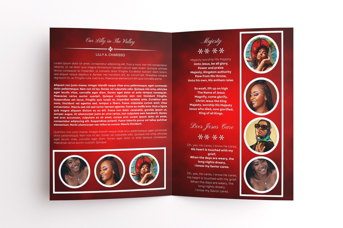 8 Page Elegant Magazine Style Funeral Program Canva Template, Funeral ...