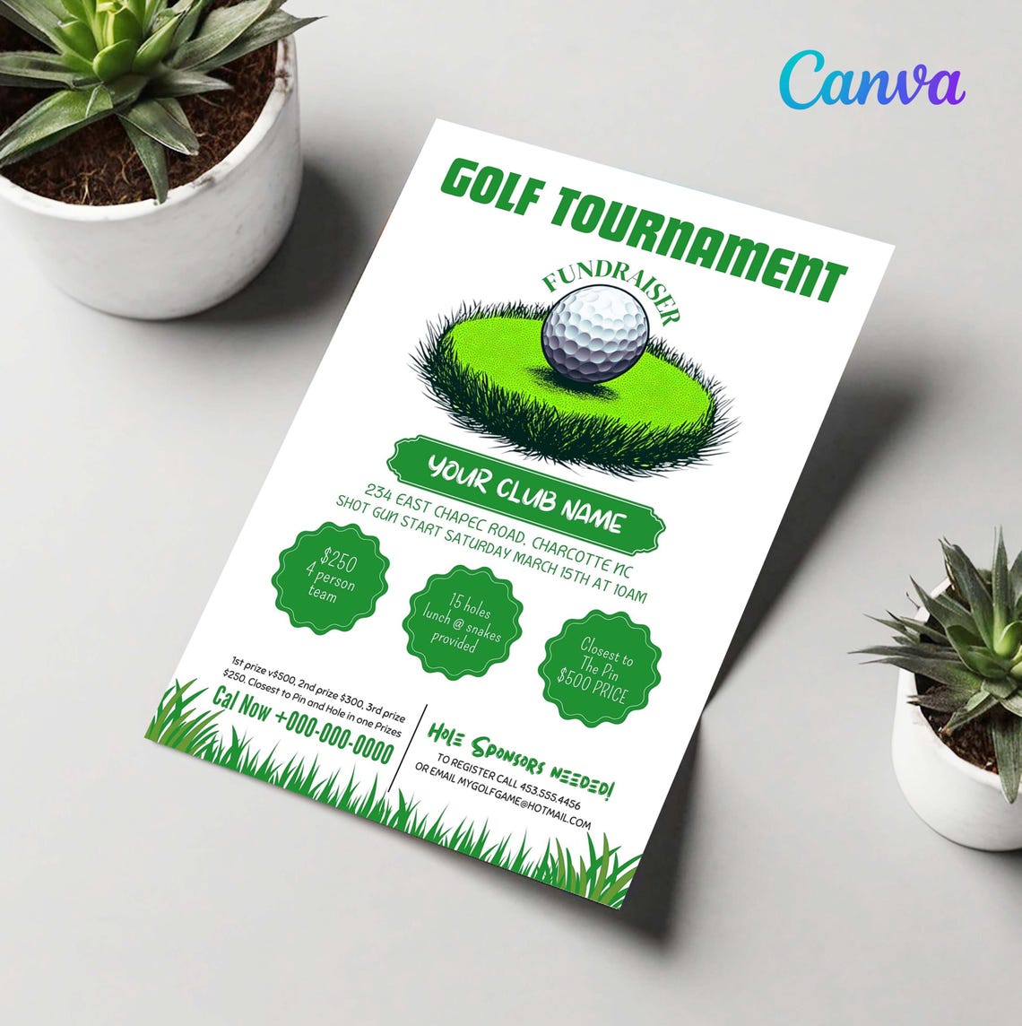 Modern Golf Tournament Flyer, Printable Golf Tournament Flyer, Golf ...