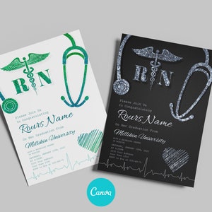 Nurse Graduation Party Invitation | Rn Graduation Party | Editable ...