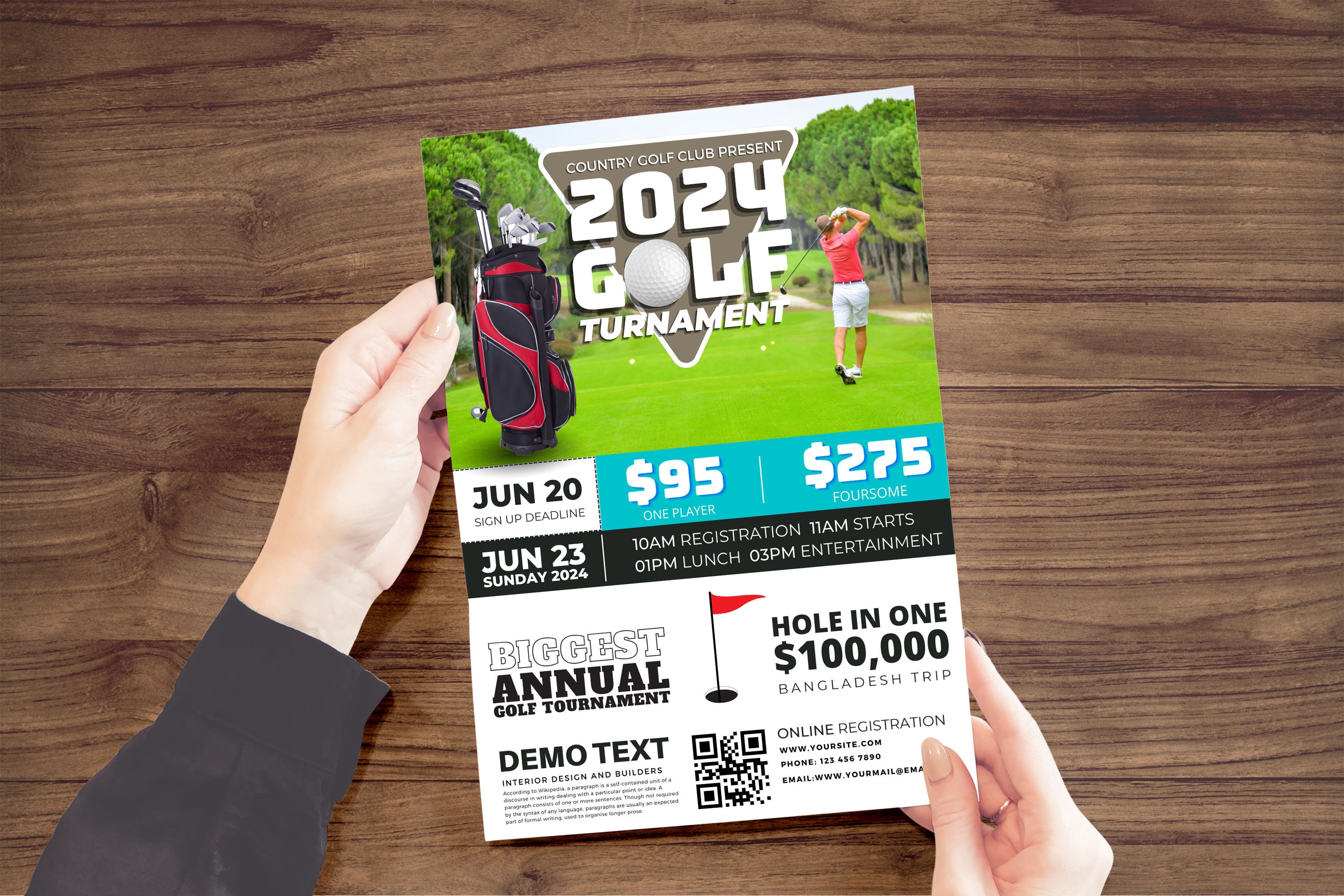 Printable Golf Tournament Event Invitation Flyer, Editable Golf ...