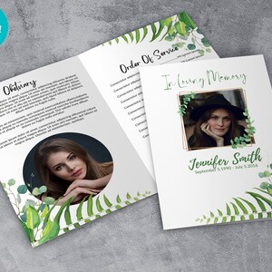 Memorial Service Template, Editable Funeral Program Template - Etsy