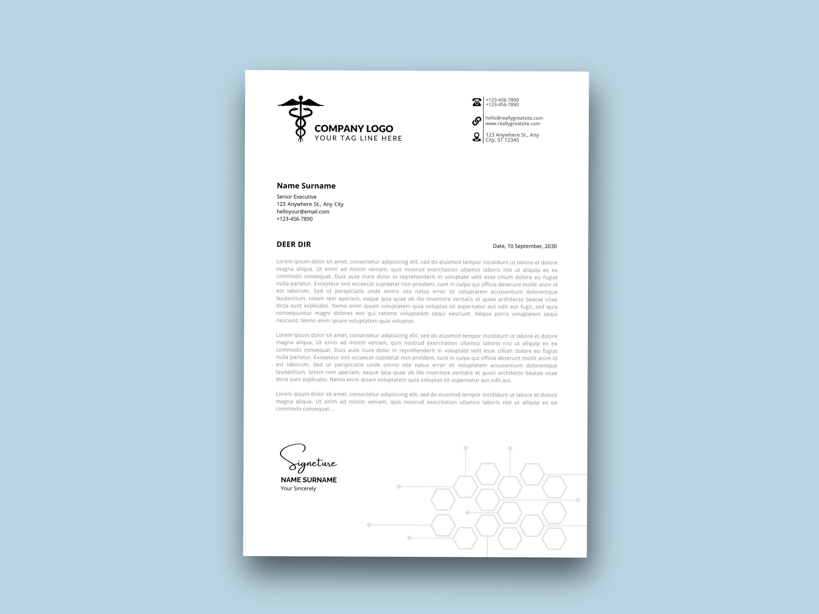 Modern Letterhead Template, Doctor Letterhead, Nurse Stationery ...