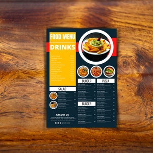 Canva Editable Food Menu Template, Food Menu Template, Food Menu ...