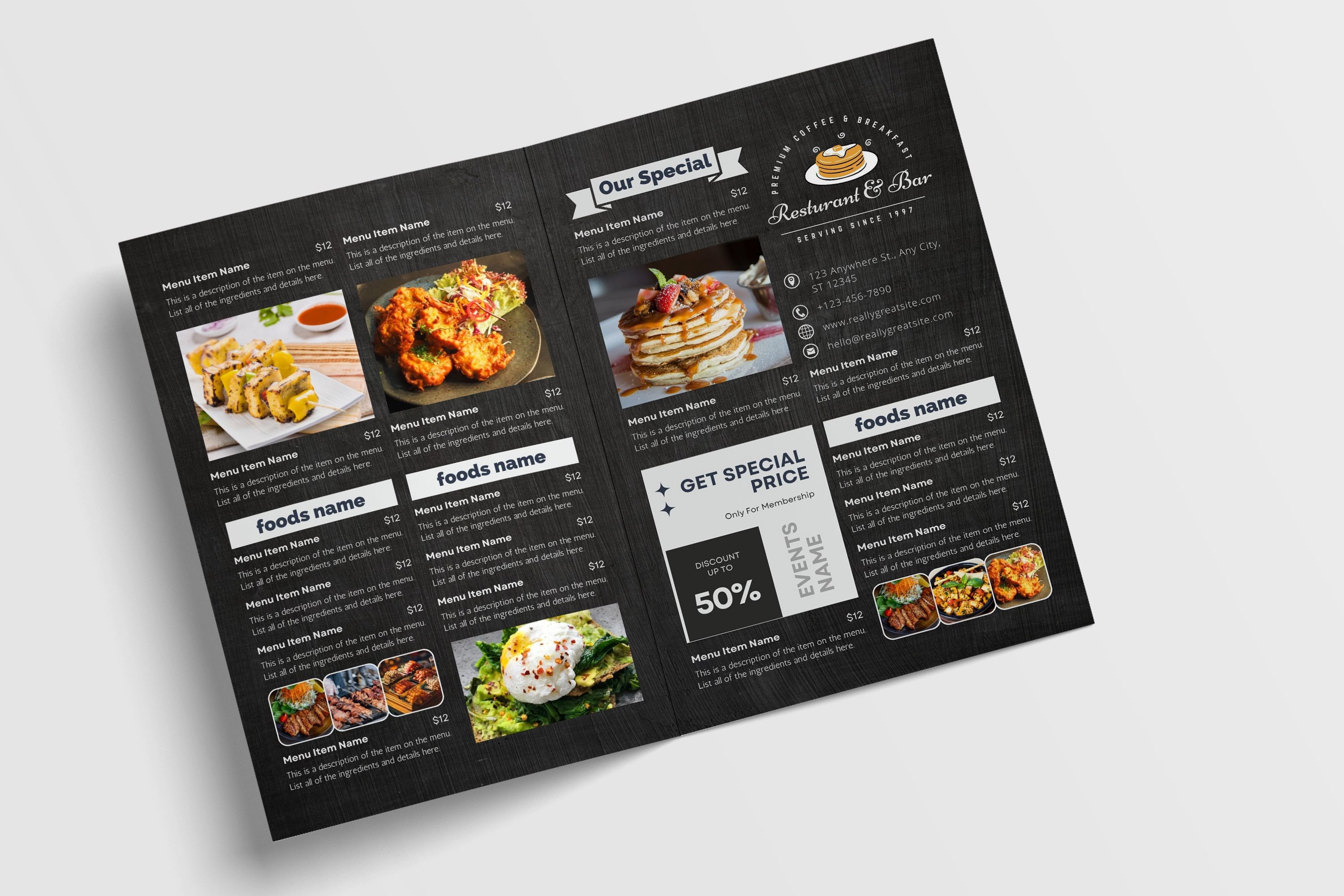 Restaurant Menu Pack, Canva Food Menu Bundles, Bifold Restaurant Food ...