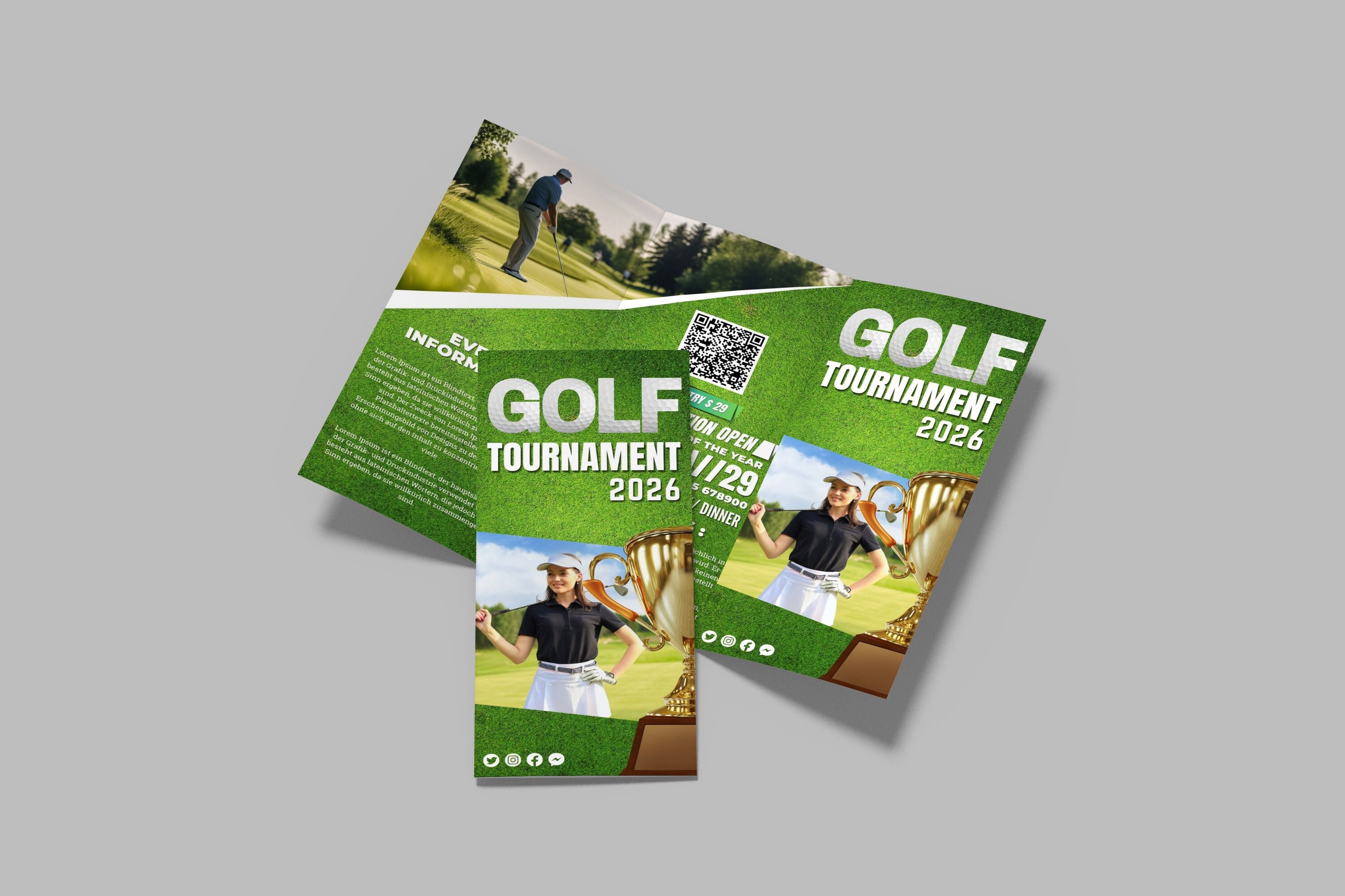 Golf Tournament Trifold Brochure Template, Golf Competitions - Etsy