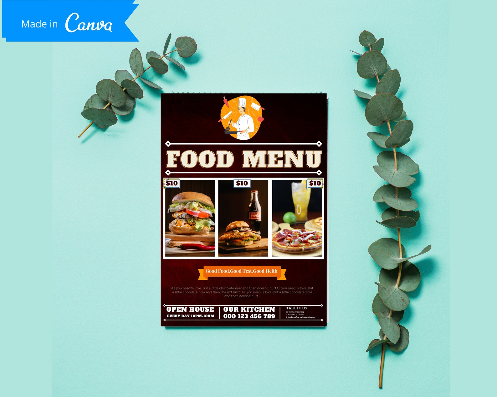 Food Menu Template,menu Template,food Menu,canva Templat,recipe Book ...