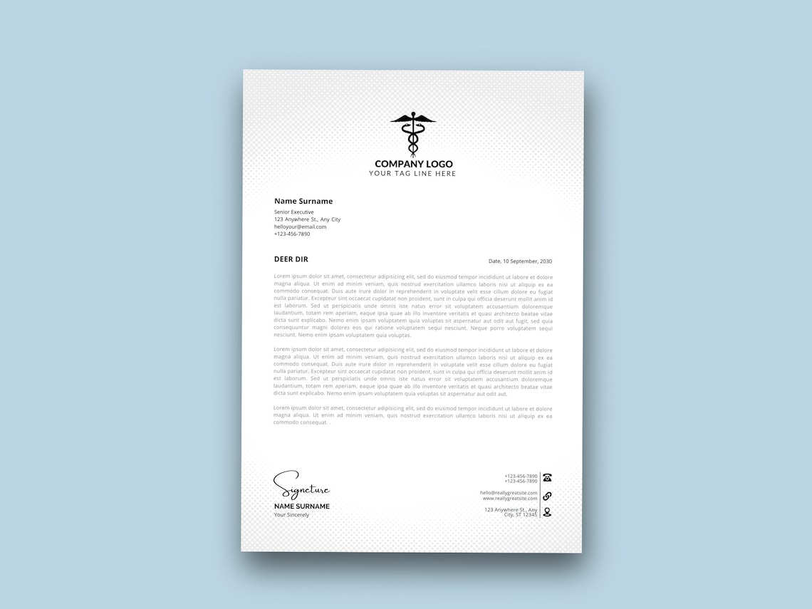 Editable Doctor Letterhead for Canva , Nurse Stationery Custom ...