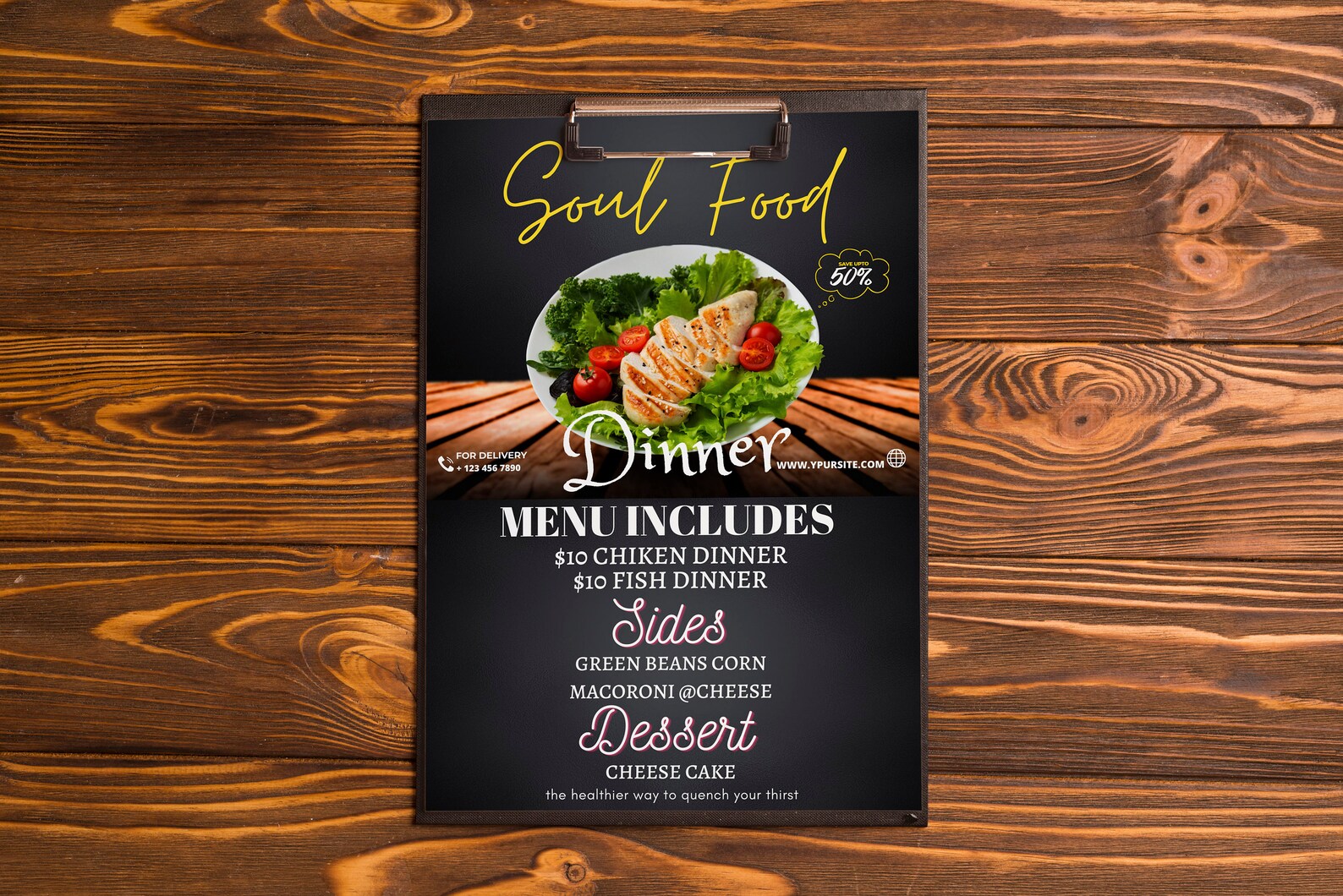 Soul Food Menu Flyer Template, Food Dinner Fundraising Flyer ...