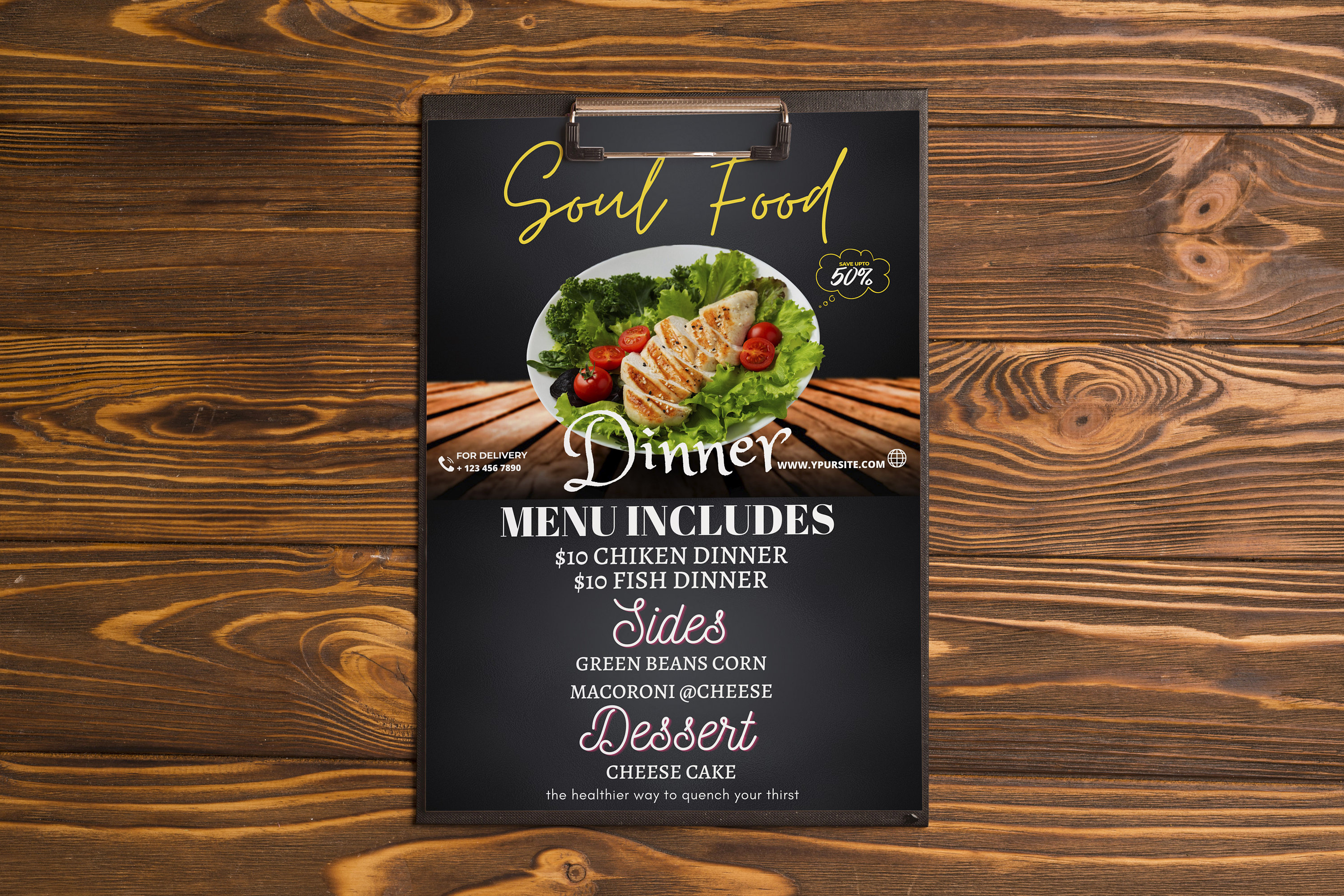 Soul Food Menu Flyer Template, Food Dinner Fundraising Flyer ...