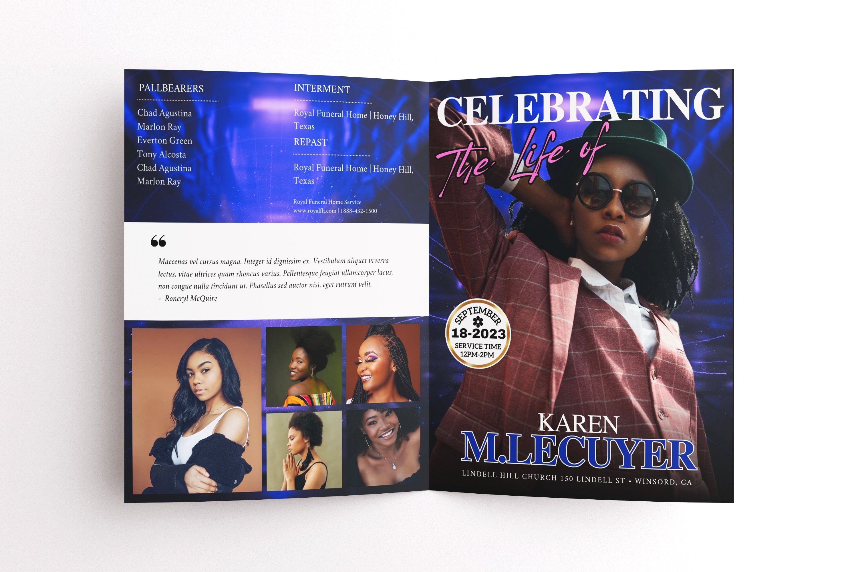 Modern 8 Page Funeral Program Template Magazine Style Funeral - Etsy