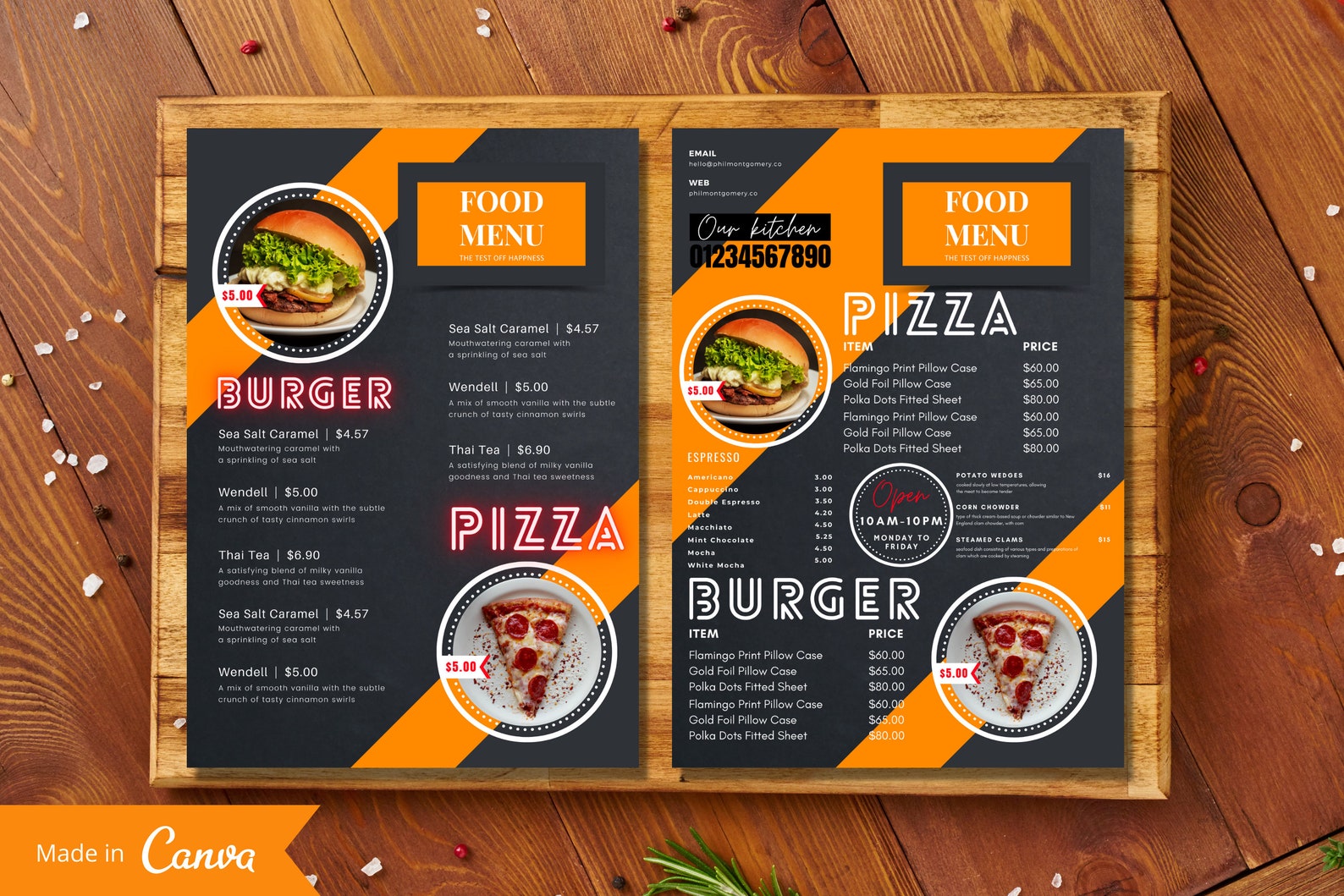 Food Menu Template, Canva Food Menu Template,food Menu, Restaurant Menu ...