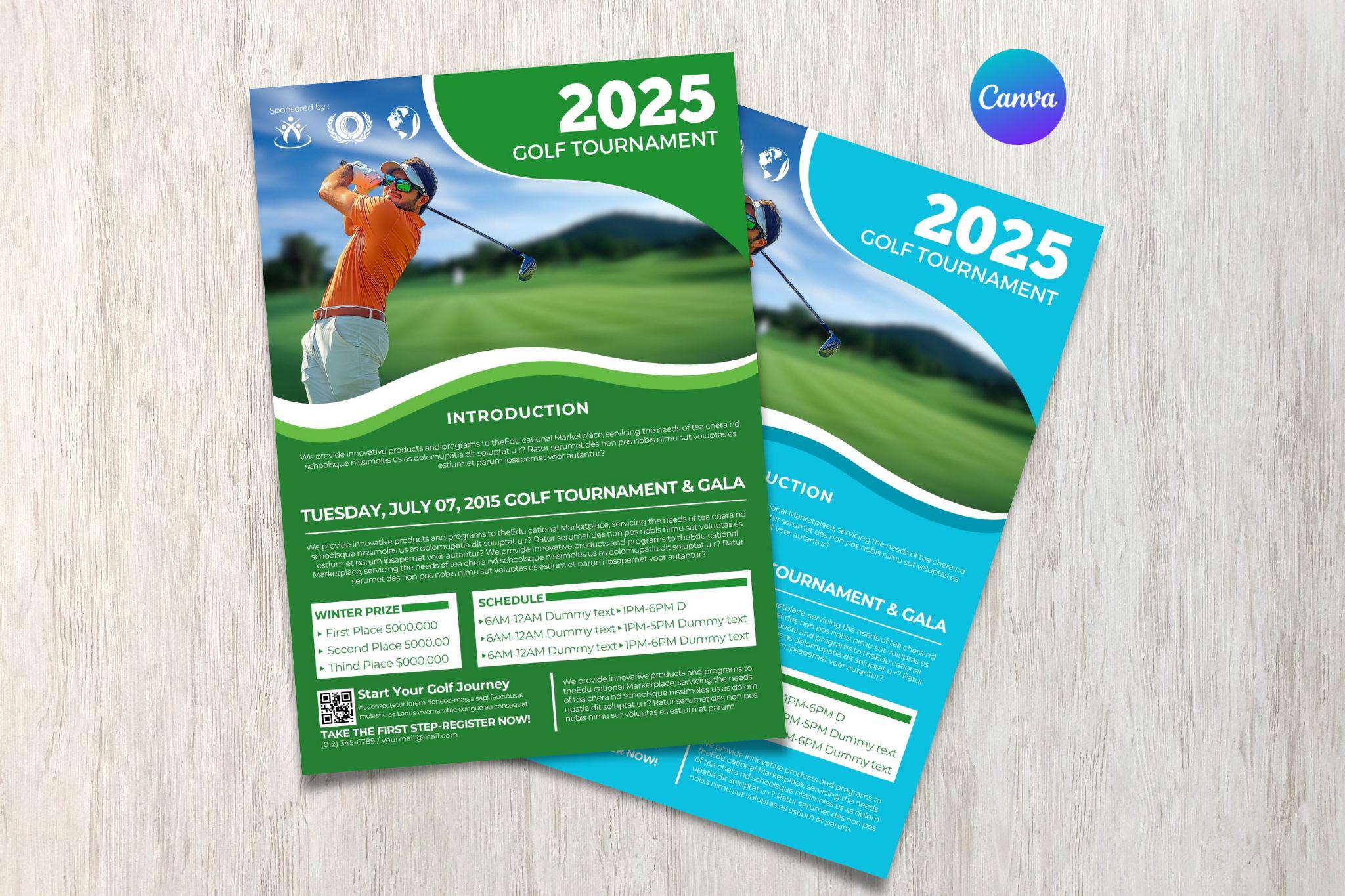 Editable Golf Tournament Invitation Flyer Template, Minimal Golf ...