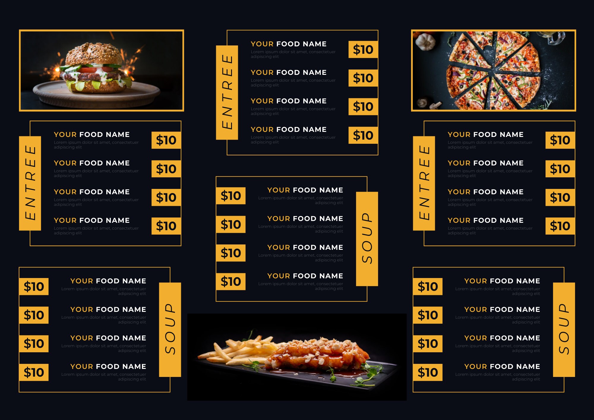 Food Menu Template for Restaurant Menu Templates, Fast Food Menu ...