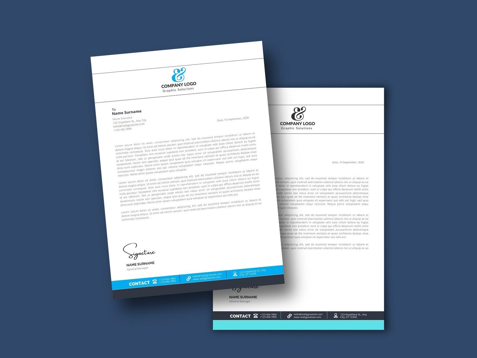 Editable Company Letterhead Template, Letterhead Business, Business ...
