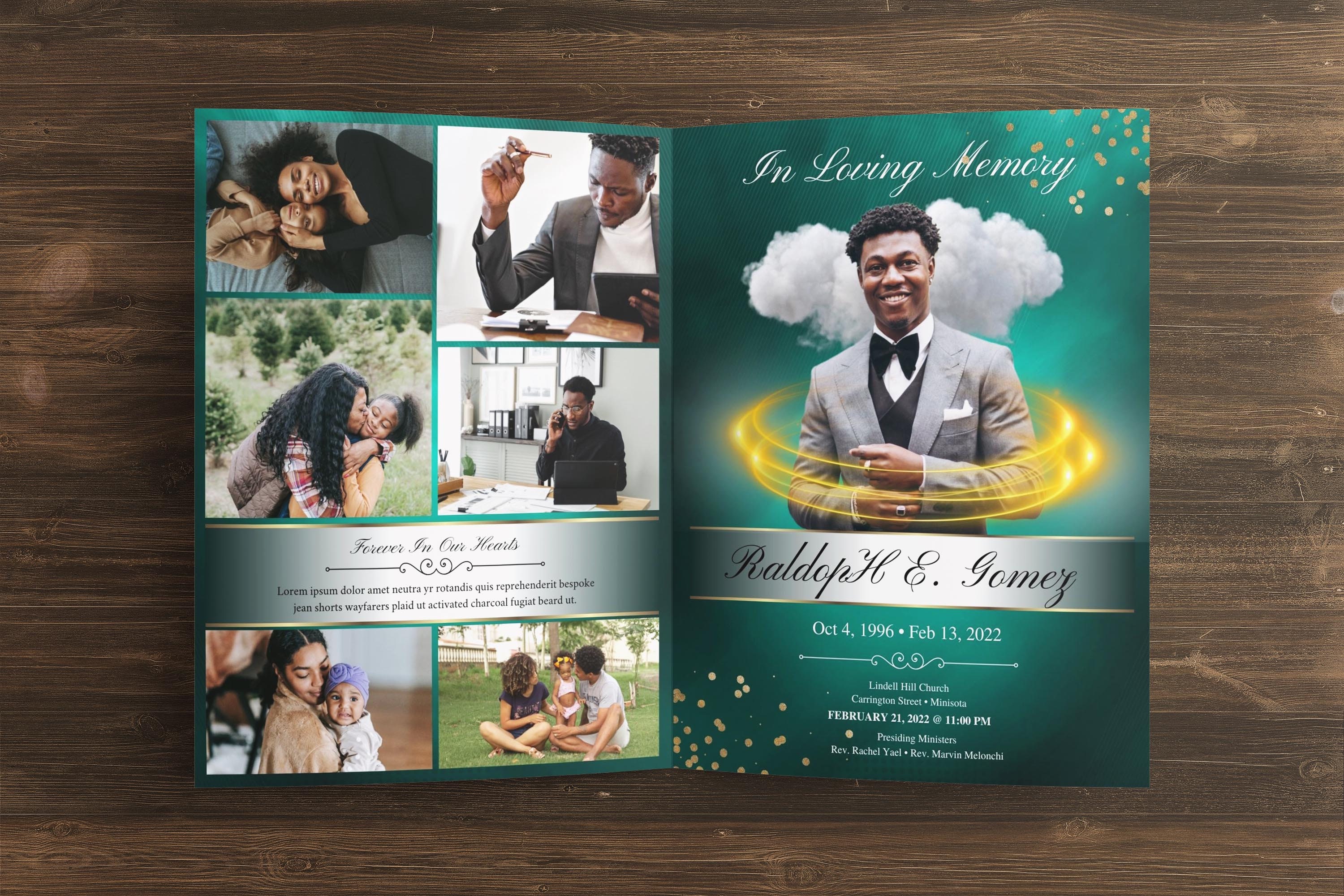 8 Page Funeral Program Canva Template, Celebration of Life Program,8 ...