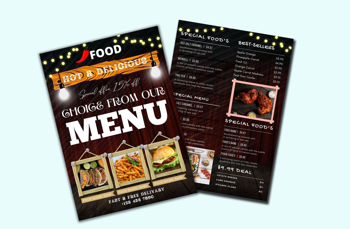Canva Food Menu Templatediy Bar Menu Template Bar Menu Templates Food Menu Printable 
