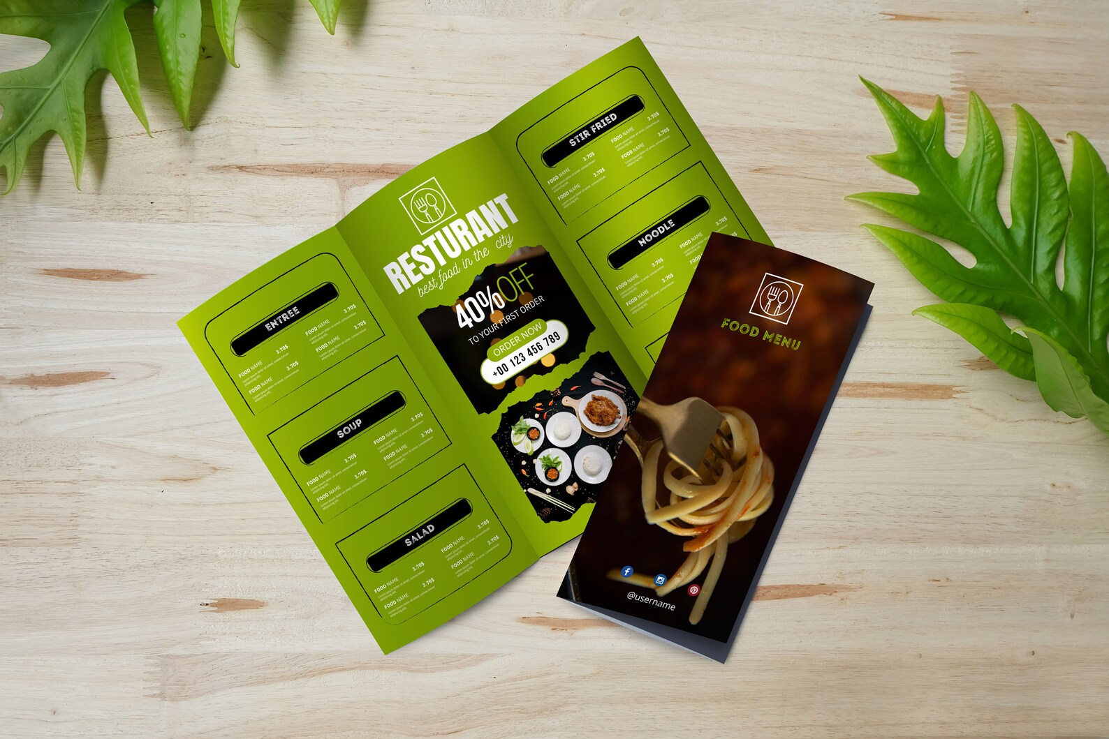 Trifold Menu Template | Editable Menu Template| Restaurant Menu ...