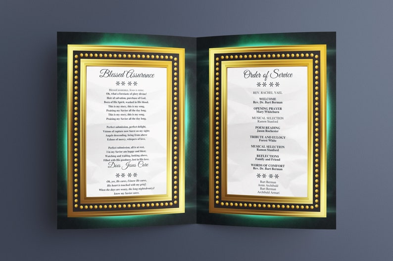 8 Page Red Funeral Program Template Canva Funeral Template - Etsy