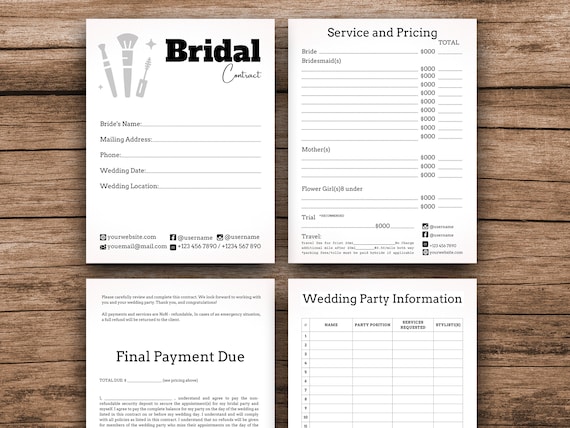 Makeup Artist Contract Template Makeup Contract Agreement - Etsy