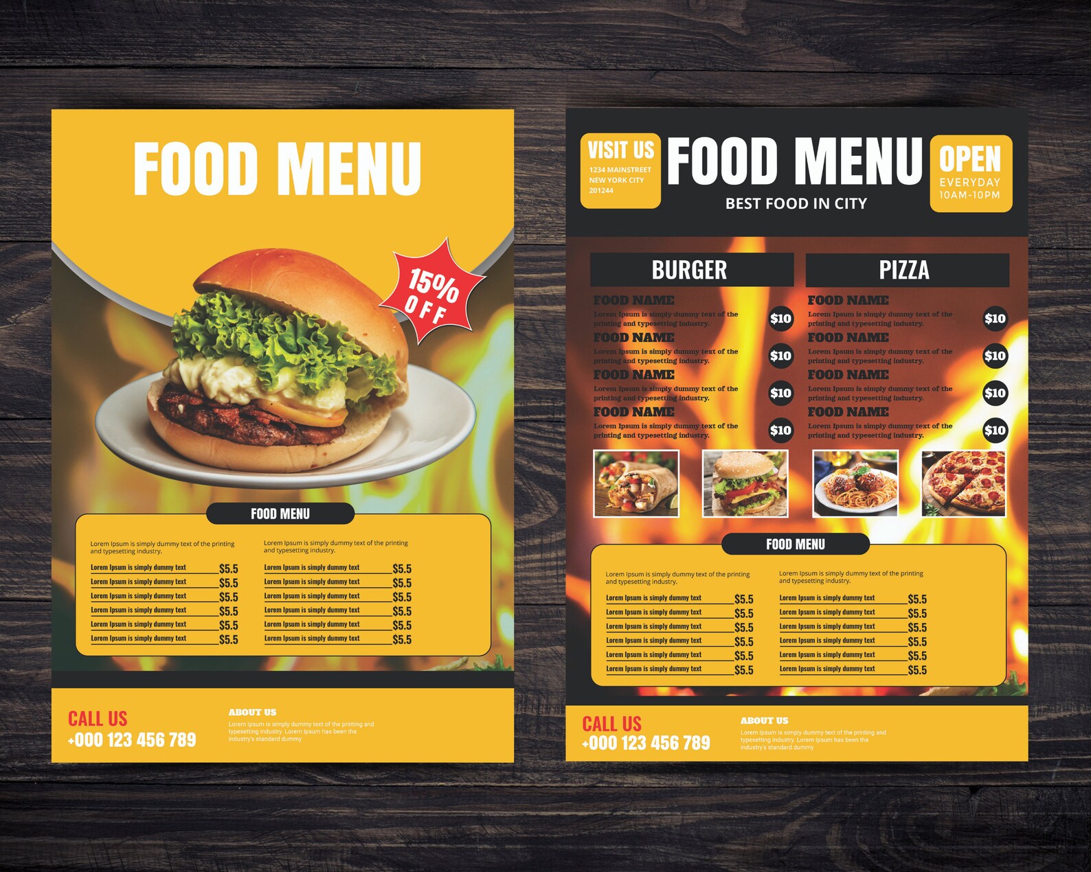 Hot and Delicious Editable Food Menu Template for Hotels and Bar - Etsy
