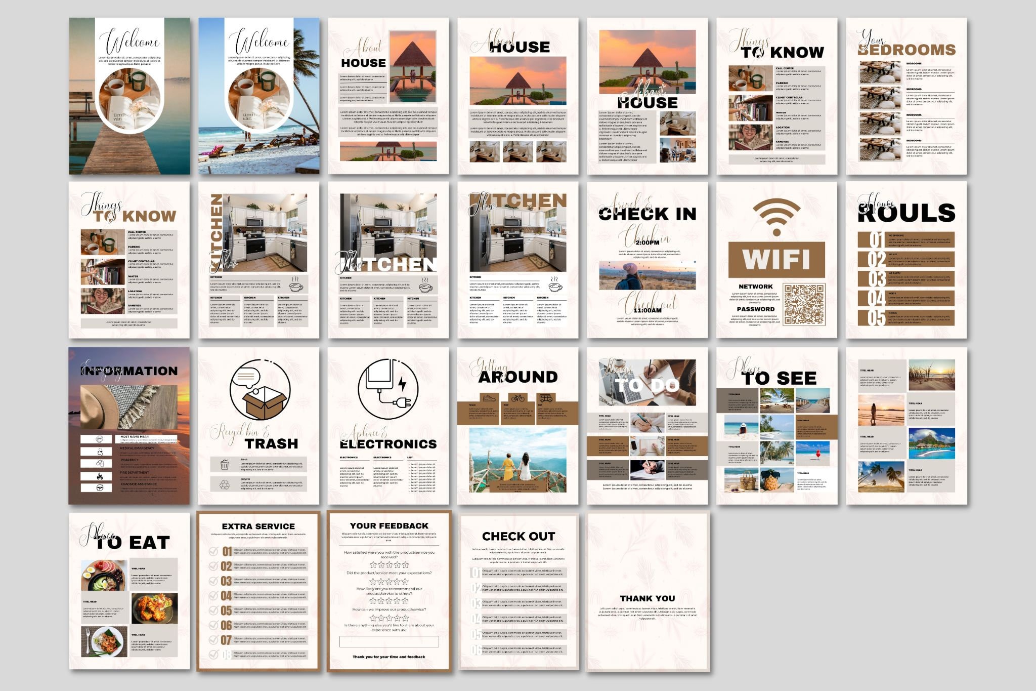 Airbnb House Guide Canva Airbnb Guidebook VRBO Guest Book Beach ...