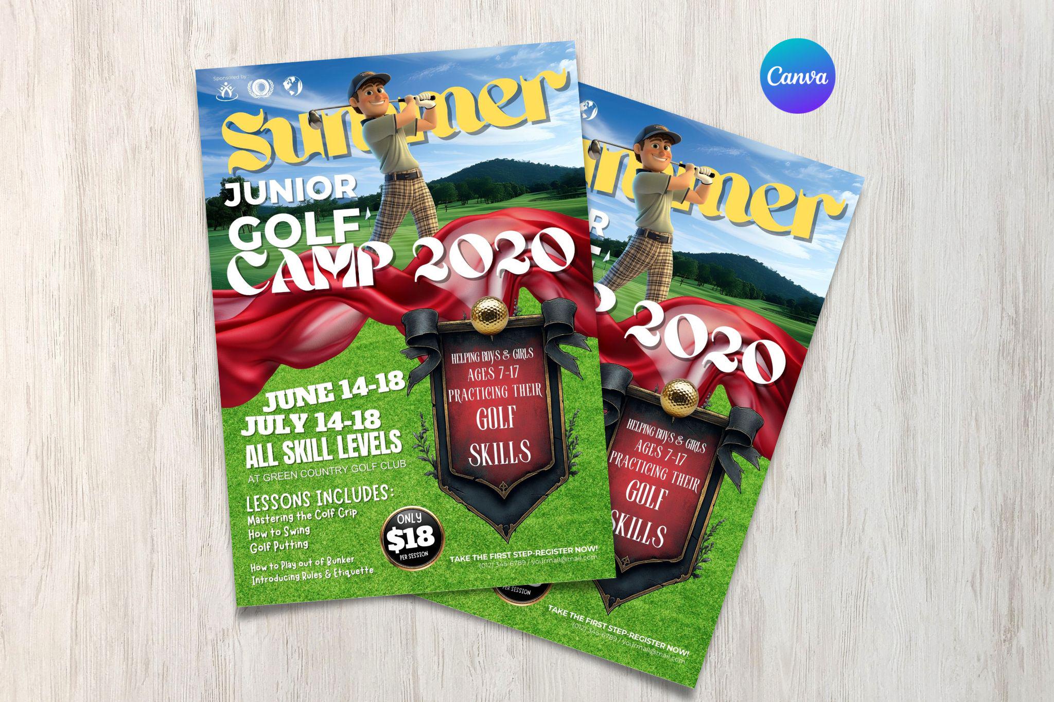 Junior Golf Camp Flyer Templates - Etsy