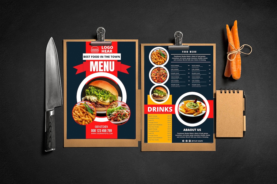 Canva Editable Food Menu Template, Food Menu Template, Food Menu ...